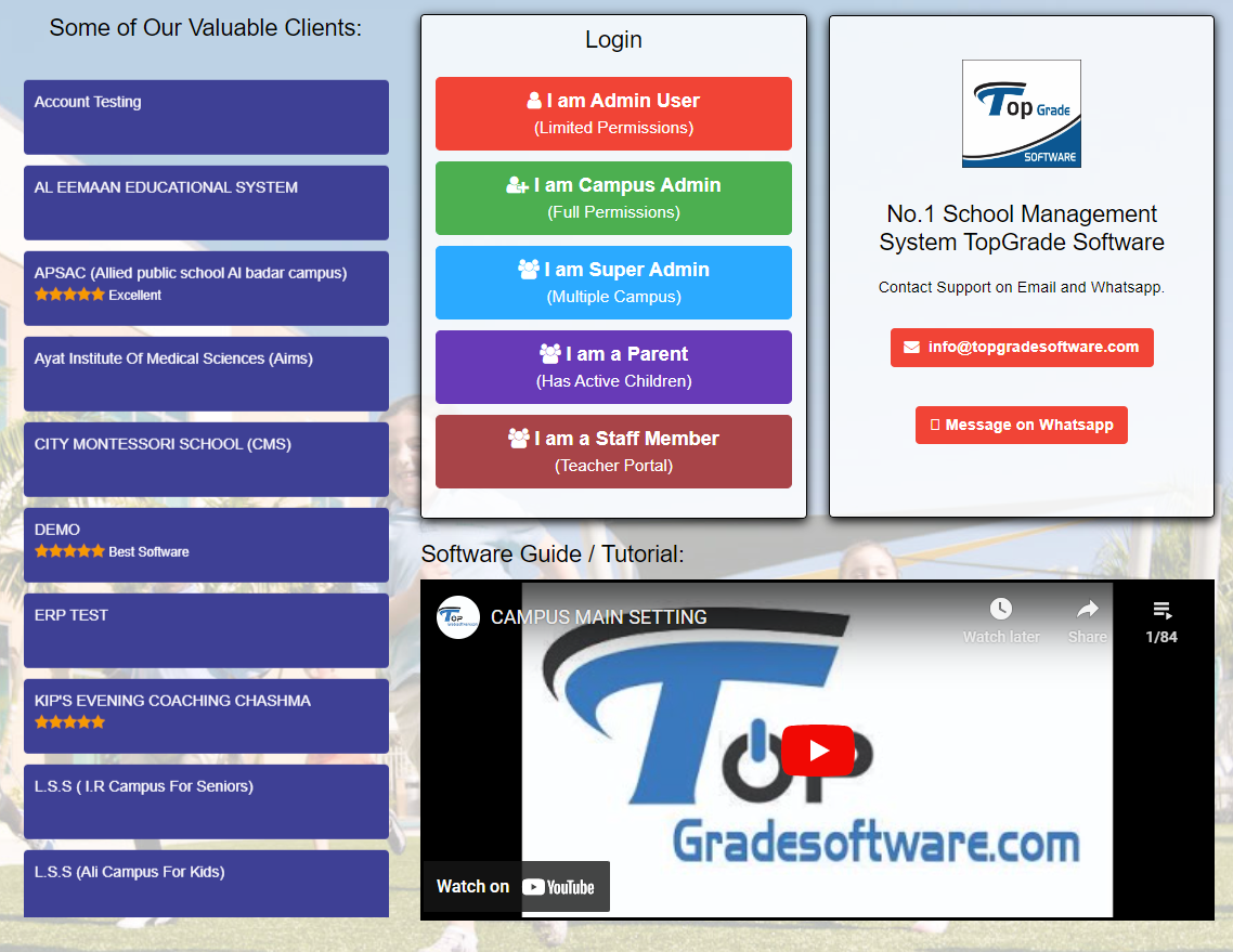 No.1 School Management System - TopGrade Software